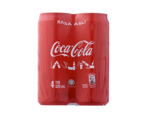 Coca-Cola 4 x 320 ml - Refreshing Carbonated Beverage with O