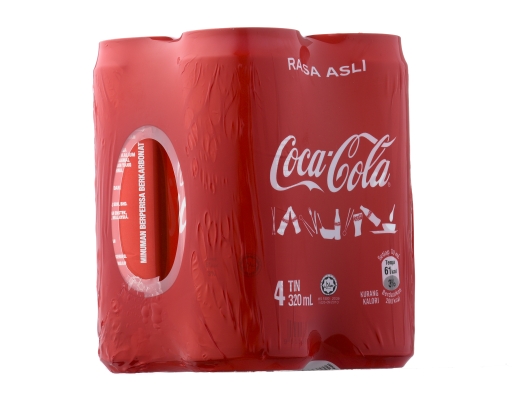 Coca-Cola 4 x 320 ml - Refreshing Carbonated Beverage with O