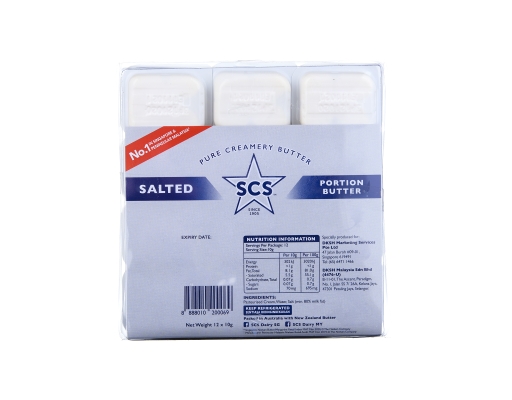 SCS Pure Creamery Butter Salted, 12 x 10g - Rich Taste