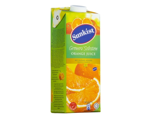Sunkist Premium 100% Orange Juice, 1L - High Vitamin C