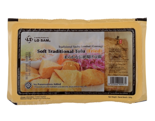 Lo Sam Soft Traditional Fried Tofu 320g No Preservatives