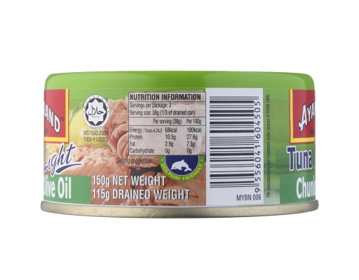 Ayam Brand Tuna Chunks In Olive Oil, 150g - Healthy Choice