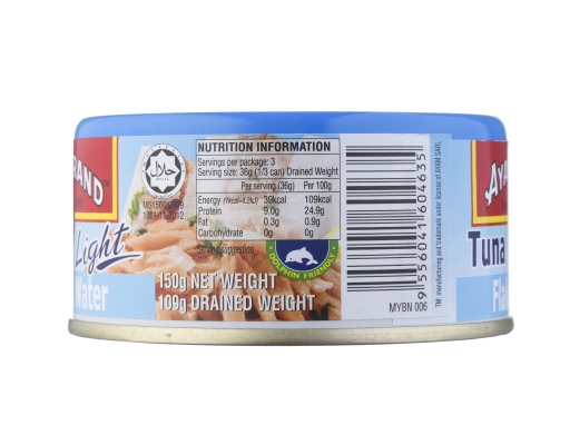 Ayam Brand Tuna Light Flakes In Water, 150g - Low Fat