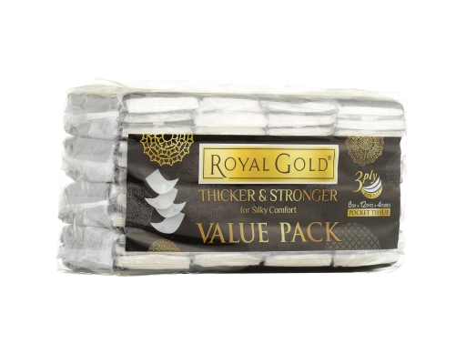 Royal Gold Lux White Pocket Tissue 4x12 - Soft & Strong