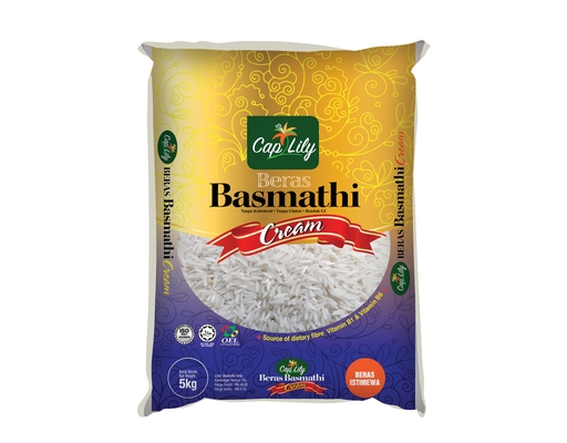 Cap Lily Beras Basmathi Cream, 5kg - Low GI, Gluten-Free