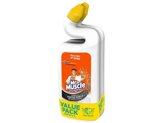 Mr Muscle Toilet Shield 2x500ml - Kills 99% Germs