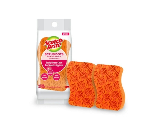 Scotch Brite Scrub Dots Sponge 2pcs - Non-Scratch Clean