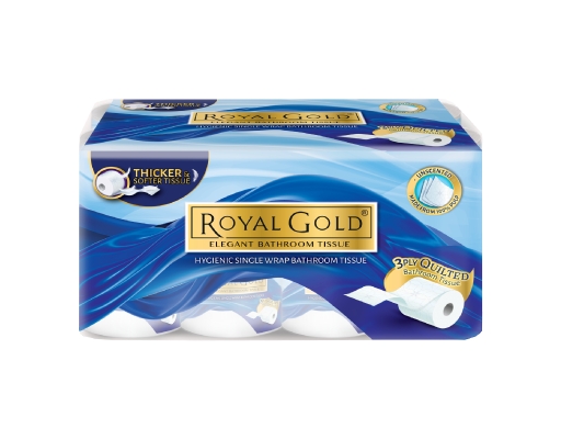 Royal Gold Elegant Toilet Roll 16 Rolls - 3Ply Softness
