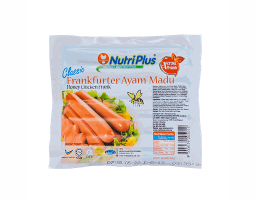 Nutriplus Honey Chicken Frankfurter, 300g – Sweet Flavor