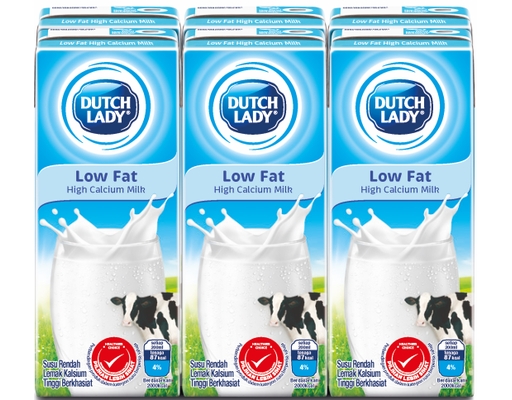 Dutch Lady Low Fat Milk 6x200ml – High Calcium Milk