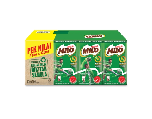 Milo Activ-Go UHT, 8 x 125 ml - Energy Boost
