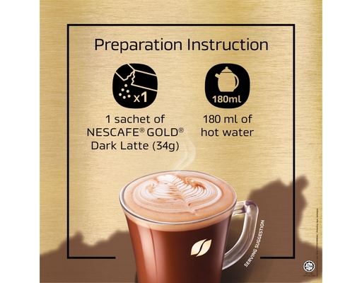 Nescafe Gold Dark Latte, 12x34g - Strong & Intense