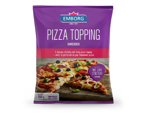 Emborg Shredded Pizza Cheese 200g – Stretchy Topping