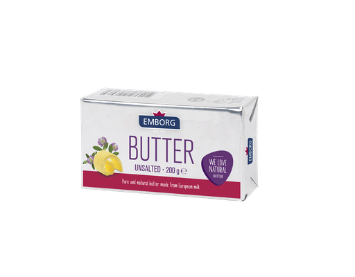 Emborg Butter Unsalted, 200 g - Pure European Milk