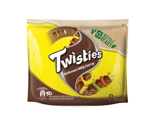 Twisties BBQ Curry 8x13g - Flavorful Snack