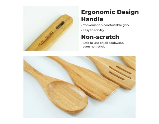 Home Perfect Bamboo Non-Scratch Round Spatula (HP-BBT11) | myaeon2go