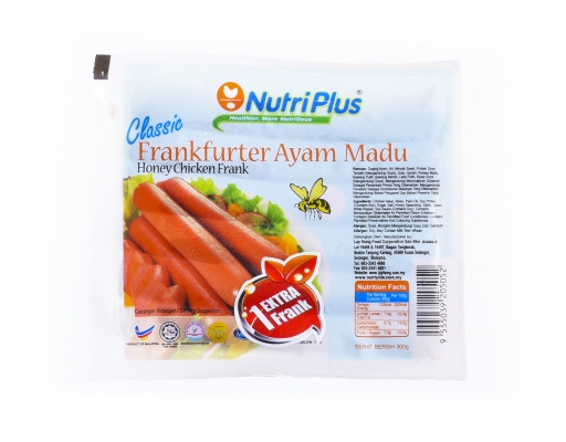 Nutriplus Honey Chicken Frankfurter, 300g – Sweet Flavor