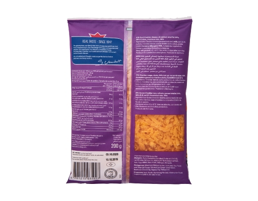 Emborg Shredded Red Cheddar, 200g - Rich Flavor