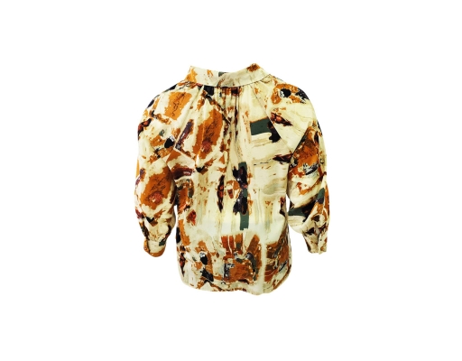 Plus Collection Printed Blouse Chocolate | myaeon2go